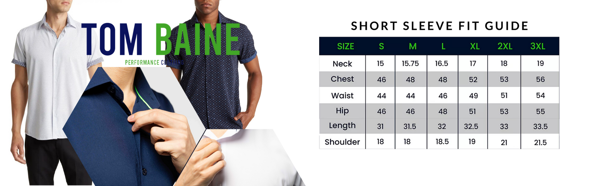 Short Sleeve Size Guide – Tom Baine