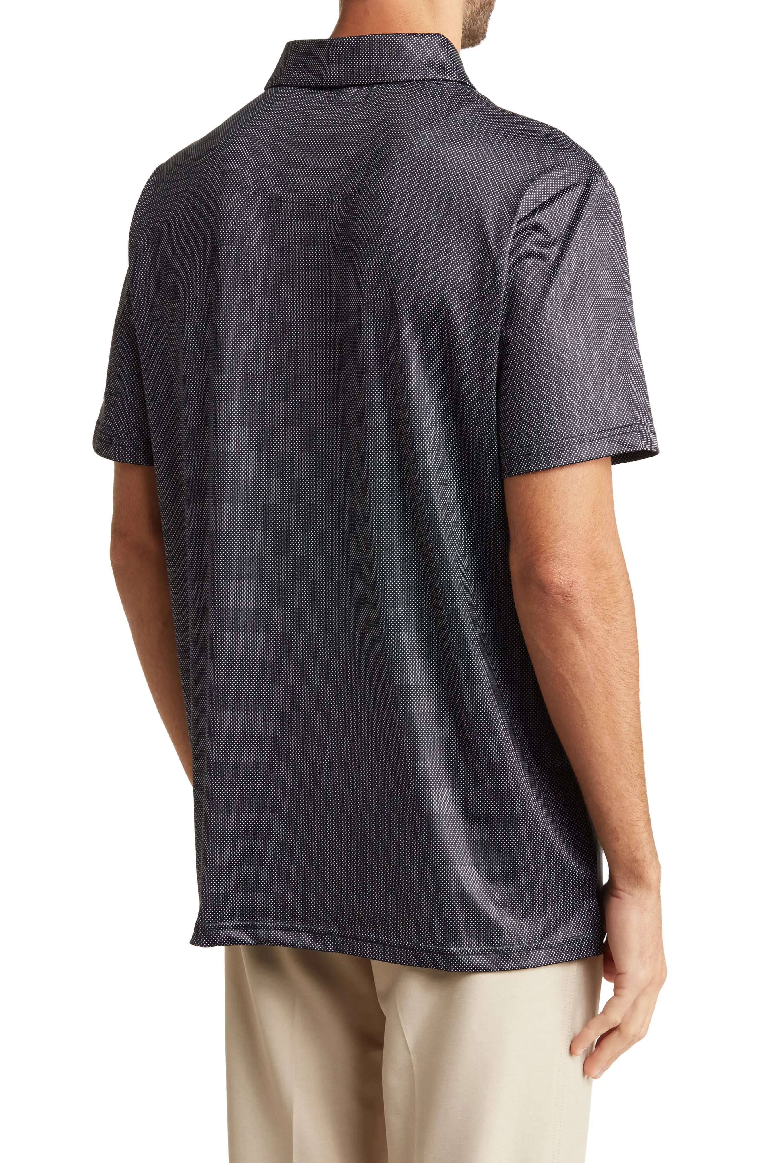 Geo Slim Fit Performance Polo Black – Tom Baine